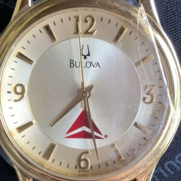 NEW Bulova Gold Toned 38mm Mens Watch Black Leather Tested, Delta W/new ...