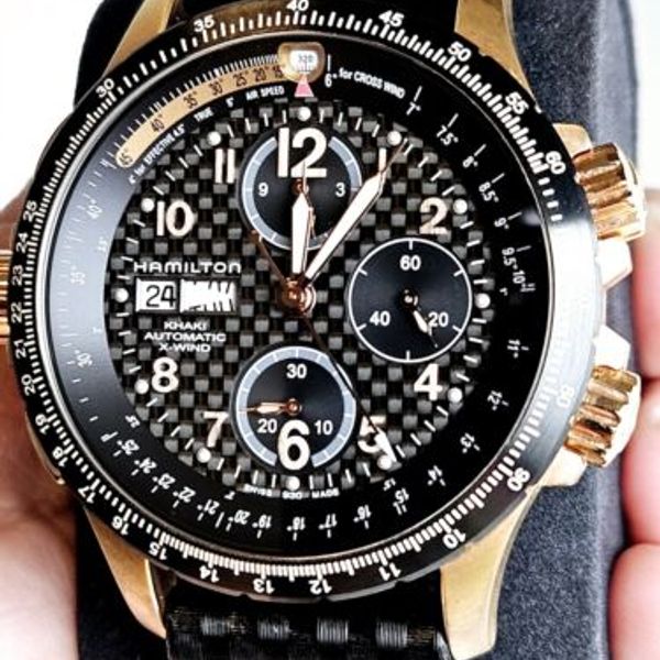 Hamilton Khaki Aviation X-Wind Auto Chrono Black Dial Men's Watch ...