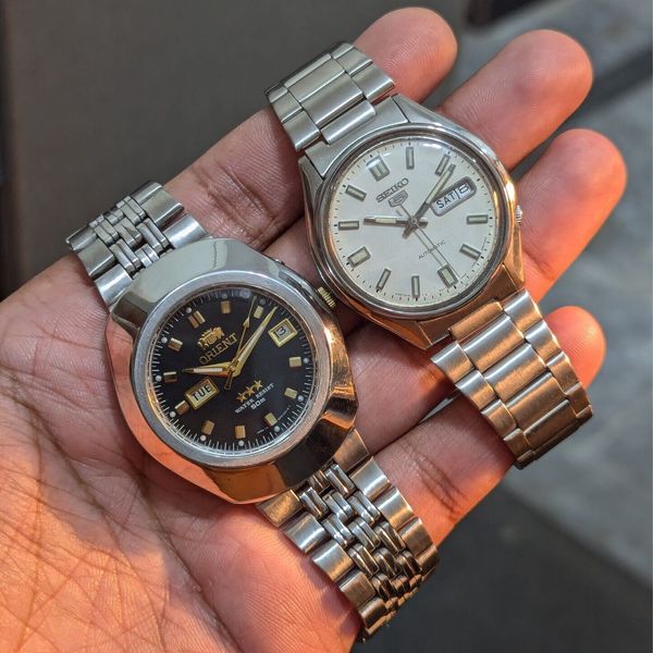 Lot of two Seiko 5 + Orient Automatic Watches for Men Japan Made ...