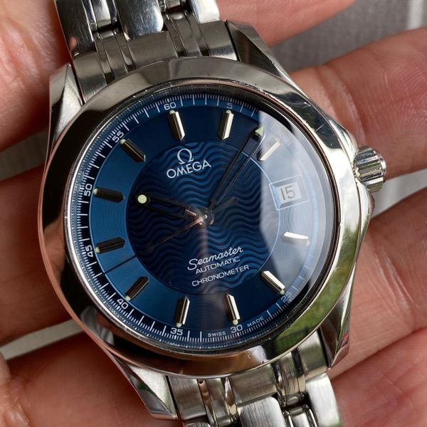 Omega Seamaster. Automatic. Gorgeous Blue texture wave dial. [$1,100 ...