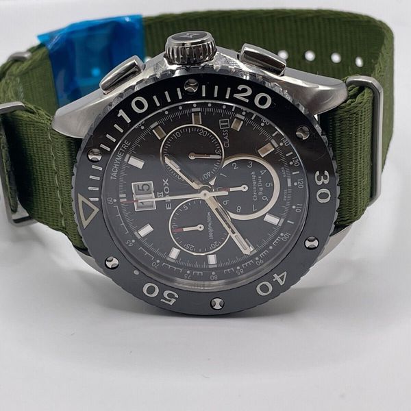 EDOX Watch class one Chronograph Men's Black on hodinkee NYLON ARMY ...