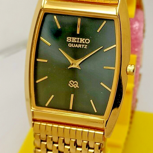 Vintage Seiko Quartz Super slim Japan Made Gold Plated Men's Wrist ...