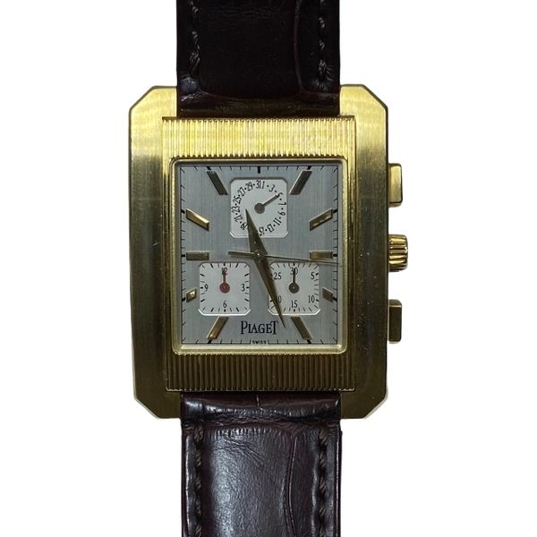 PIAGET Piaget Protocol Chronograph 14600 K18YG x Leather Silver Dial ...