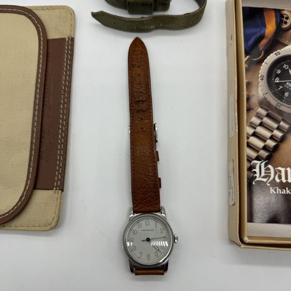Hamilton Military Watch WWII Quartz Reference 9715 White Dial With Box ...