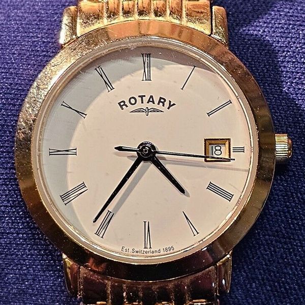 Vintage ladies Rotary gold plated watch with date feature and double ...