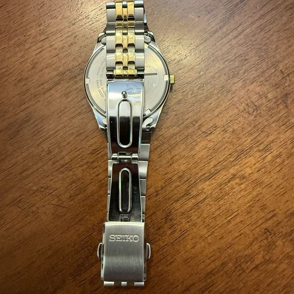 Seiko Essentials Quartz Silver Dial Two Tone Stainless Steel Men's ...