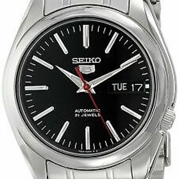 Seiko Men's SNKL45 Seiko 5 White Dial Stainless Steel Automatic Watch ...