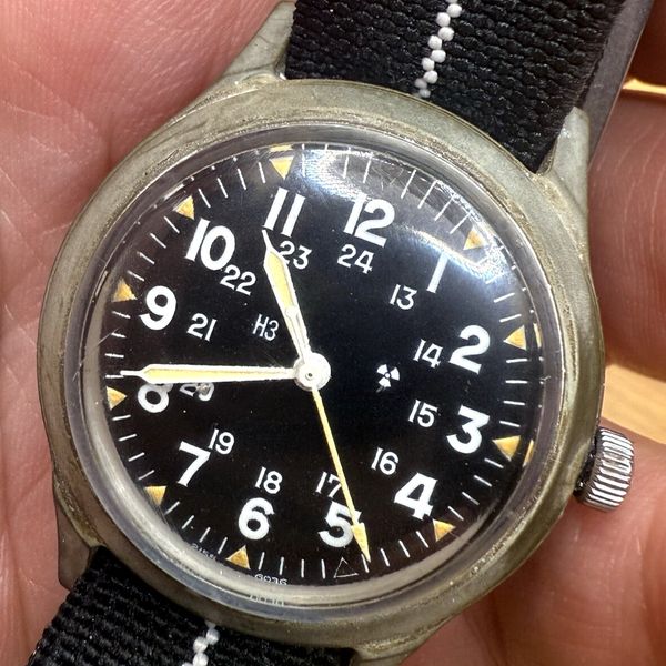 VINTAGE 1975 Benrus H3 General Purpose Military Wrist Watch RUNS 35MM ...