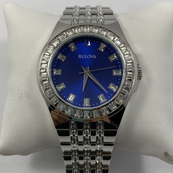 Bulova Phantom Crystal Quartz Blue Dial Stainless Steel Men's Watch ...