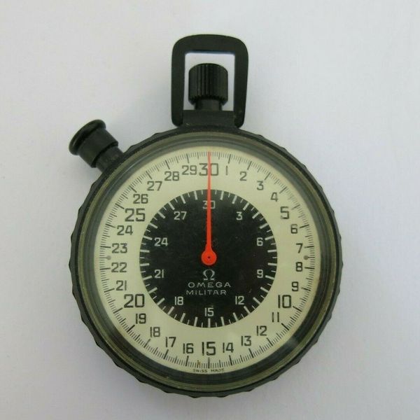 RARE Omega 1970s MILITARY MILITAR 63mm 30 Minute Stopwatch Working ...