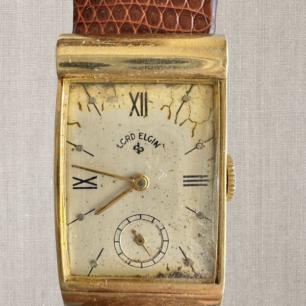 Vintage 1941 Lord Elgin Art Deco Rectangular Watch – Sub Seconds – Not ...