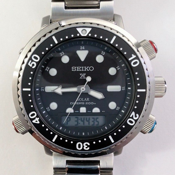 SEIKO PROSPEX SOLAR ARNIE SNJ033 DIVER 200M/SHIPS USA/REDUCED FOR QUICK ...