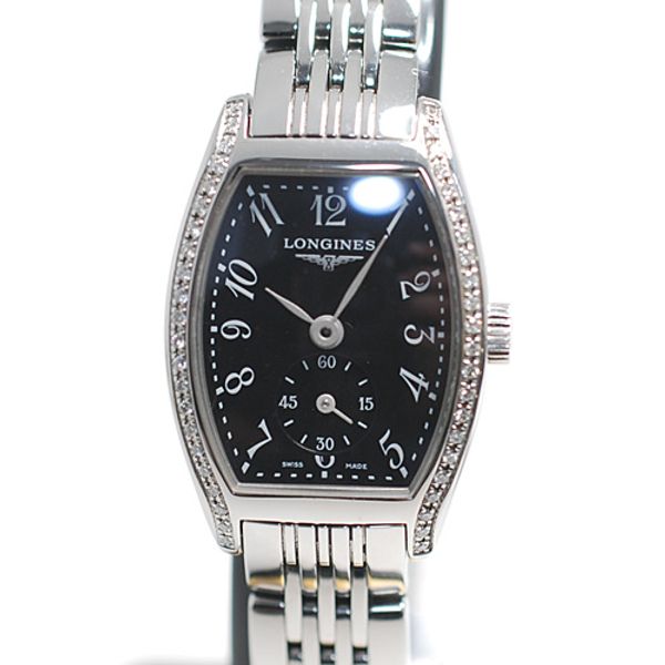 Longines Evidenza Ladies Watch L2.175.0 Black Dial Side Diamond Bezel ...