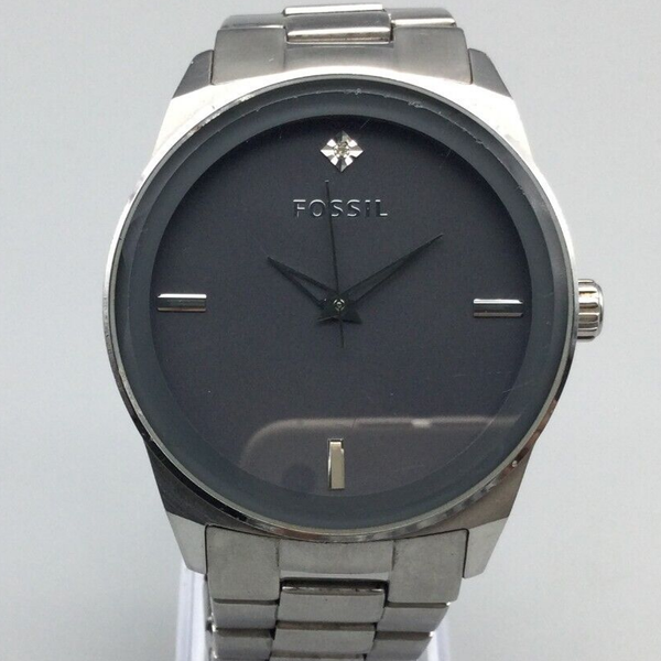 Fossil Watch Men 43mm Silver Tone Gray Round Dial FS-4481 New Battery 7.25" | WatchCharts ...