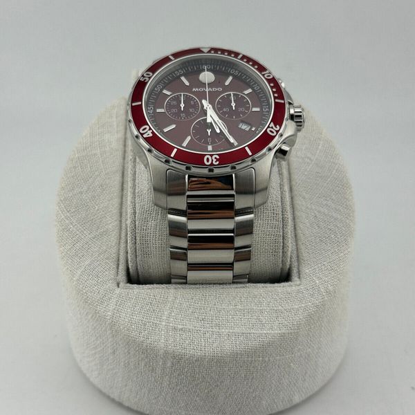 Movado Series 800 Chronograph Red Dial & Bezel Watch 2600194 Brand New ...