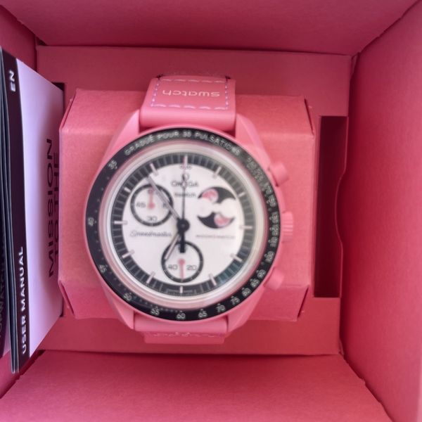 New Mission To The Pink Moon phase Omega X Swatch Watch | WatchCharts ...