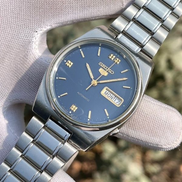 Vintage Seiko 5 Automatic Sea Blue Dial Japan Made Men Watch 6309-8350 | WatchCharts Marketplace