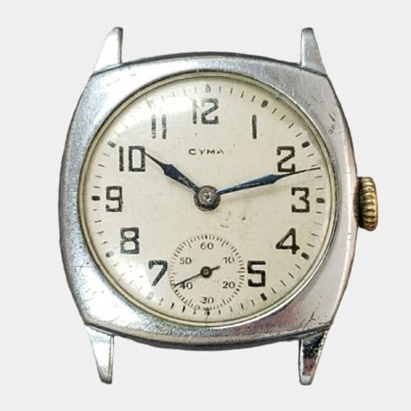 1930s Early Cyma Manual Wind Vintage Watch, Cushion Case, Needs TLC ...
