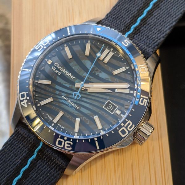 [WTS] Christopher Ward C60 BLUE LE - 40mm Diver - on #Tide Strap - Full ...