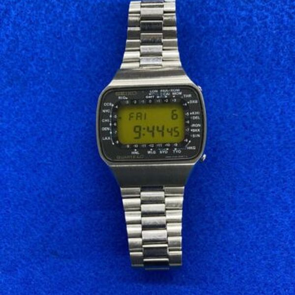 Vintage Seiko Pan Am Pilot World Time M158-5009 LCD Quartz Japan ...