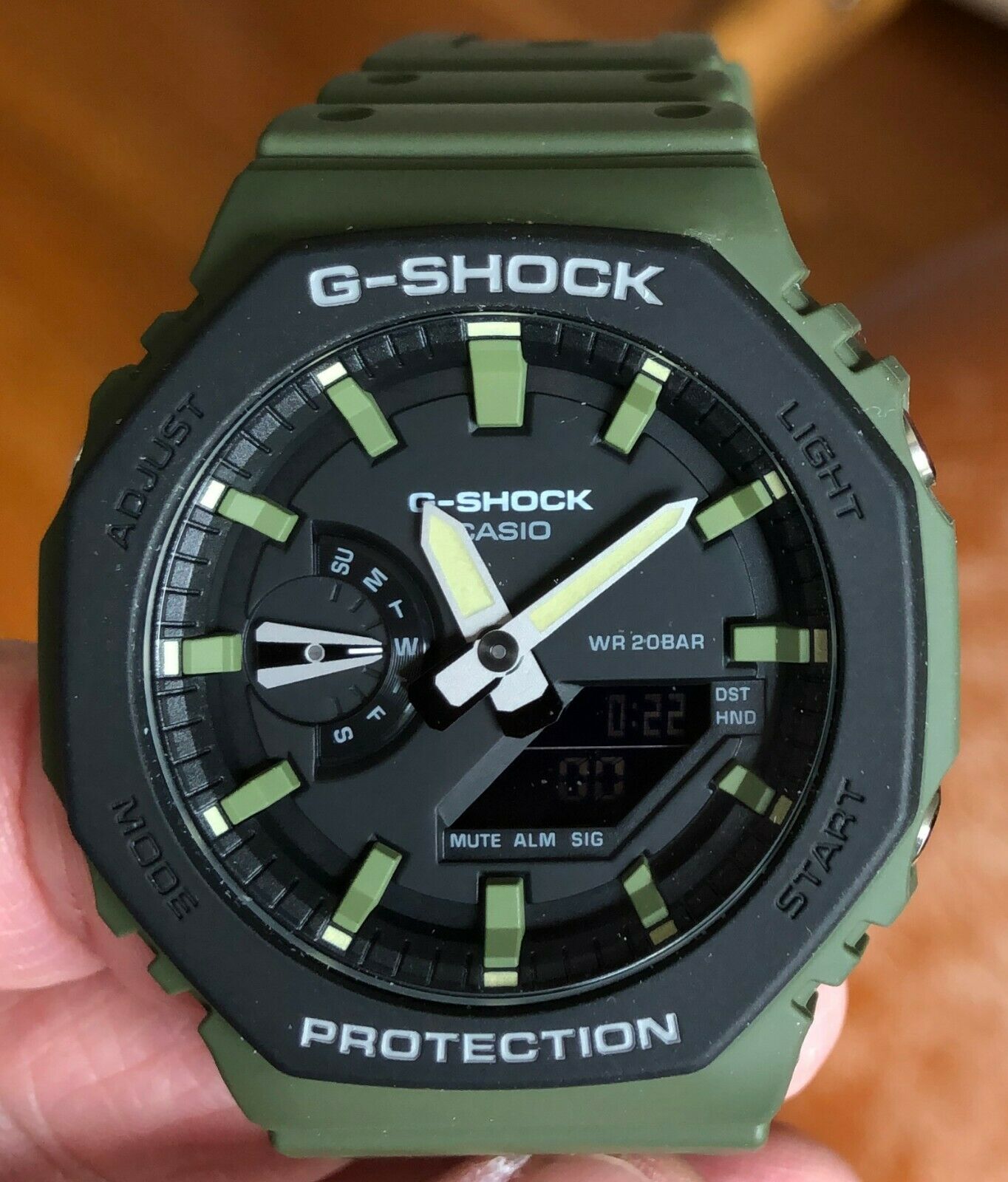 Casio G Shock Ga 2110su 3aer Carbon Core Casioak Green Watchcharts