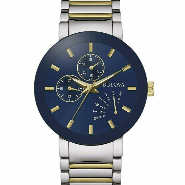 Bulova futuro men watch Stainless Steel Two Tone Blue Dial 98C123 ...