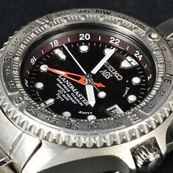 Seiko 5M45-6A01 SBCW001 Landmaster 200m Diver Kinetic Titanium 304 ...