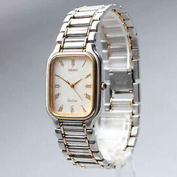 [N MINT] Seiko Dolce 8N41-5060 Vintage Gold Silver Square Men's Watch From JAPAN | WatchCharts ...