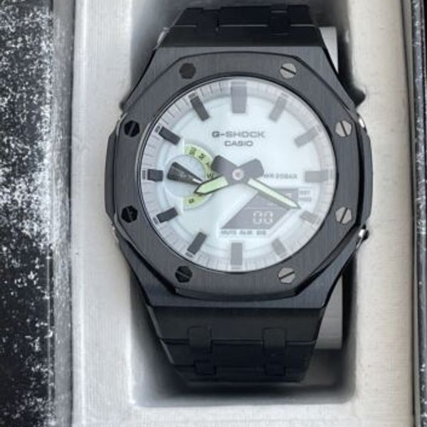 Casio G Shock GA2100 Full Lumed Dial Black Stainless Steel Case MOD ...