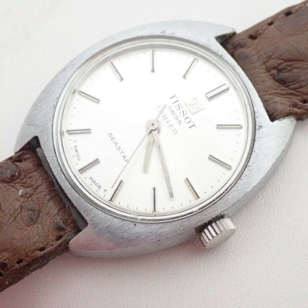 VINTAGE MENS SWISS TISSOT TURLER SEASTAR STAINLESS WRISTWATCH WATCH ...
