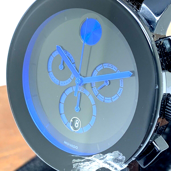 Orologio Uomo Movado 3600101 Cronografo Quarzo Svizzero Blu Nero ...