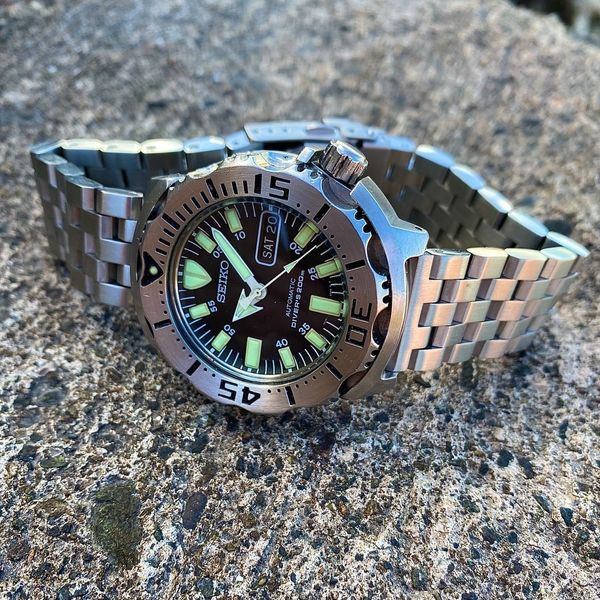 Beautiful Seiko Black First Generation Monster Watch Running Superbly ...