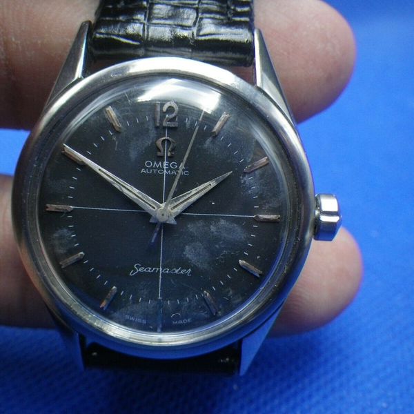 Vintage SS OMEGA SEAMASTER Automatic Cal.471 RARE BLACK TROPICAL DIAL ...