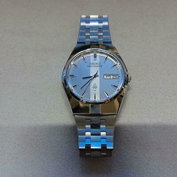Seiko 5856-8060 Day Date Stainless Steel King Quartz Vintage Quartz ...
