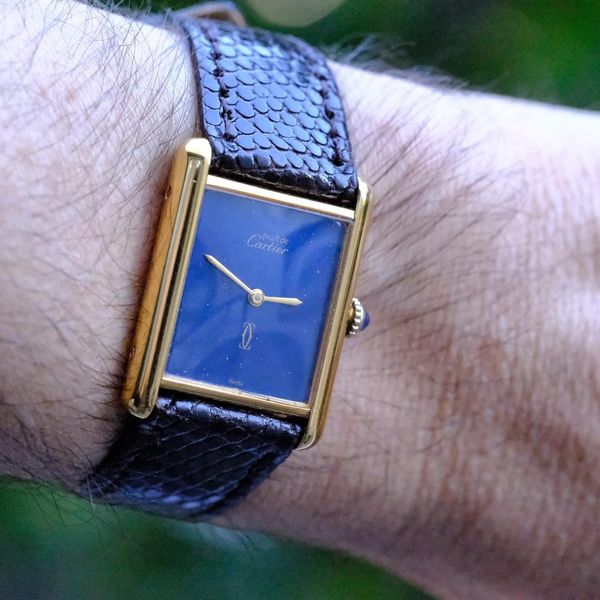 [WTS] Vintage Cartier Tank Blue Lapis Lazuli Style Dial Hand Wound Just ...