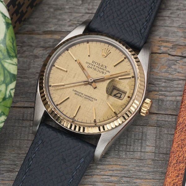 Rolex Mens 16013 Two Tone Datejust - Linen Dial | WatchCharts Marketplace