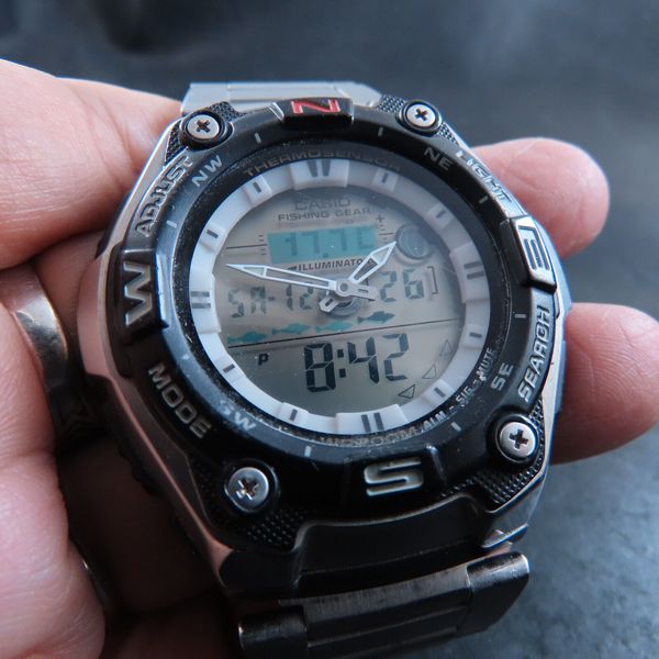AQW-101 Casio Fishing Gear Dual Time Quartz Men Watch | WatchCharts ...