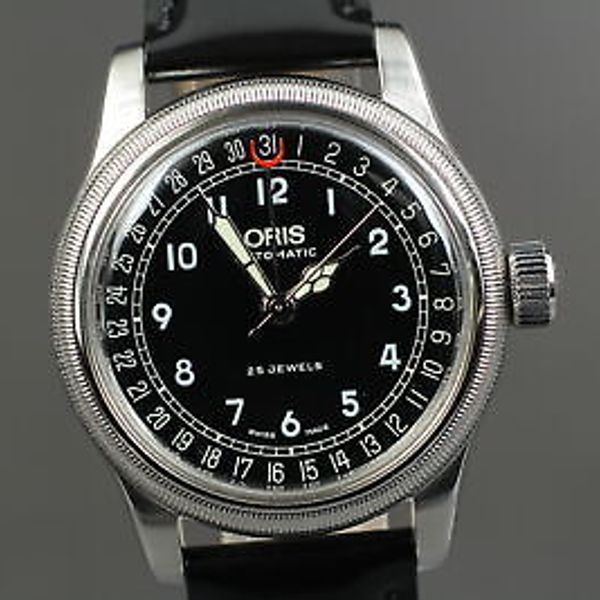 Near MINT ORIS Big Crown Pointer Date 7551 Men's Automatic Watch Black ...