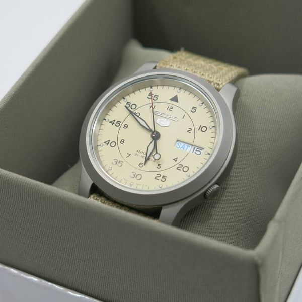 SEIKO 5 Sports automatic watch SNK803K2 Mesh belt Beige jp ...