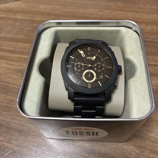 Fossil Original FS4552 Men's Machine Black Chronograph Watch 45mm ...