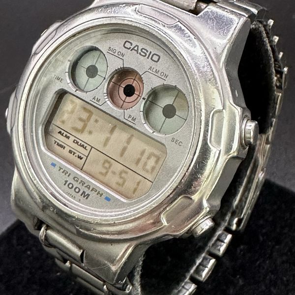 Vintage Casio Tri Graph Mens Watch 827 TGW-101 New Battery Running ...
