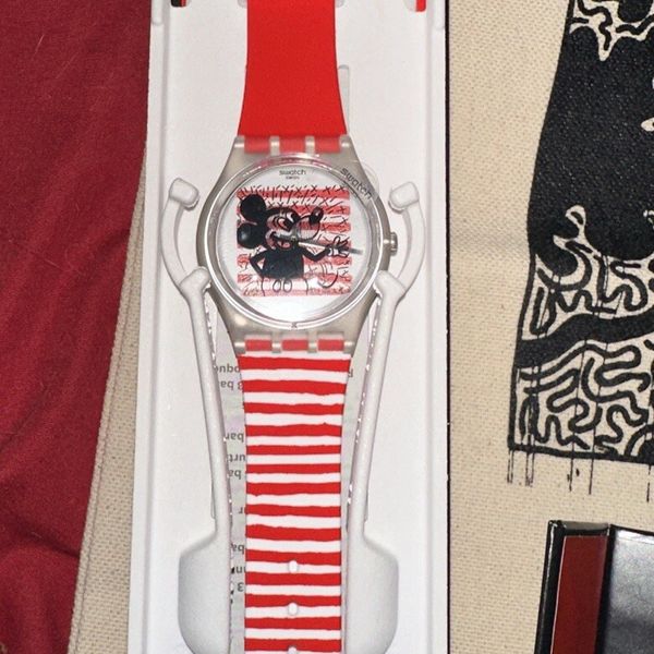 2021 Swatch Disney Mickey Mouse X Keith Haring Watch Brand New Complete ...