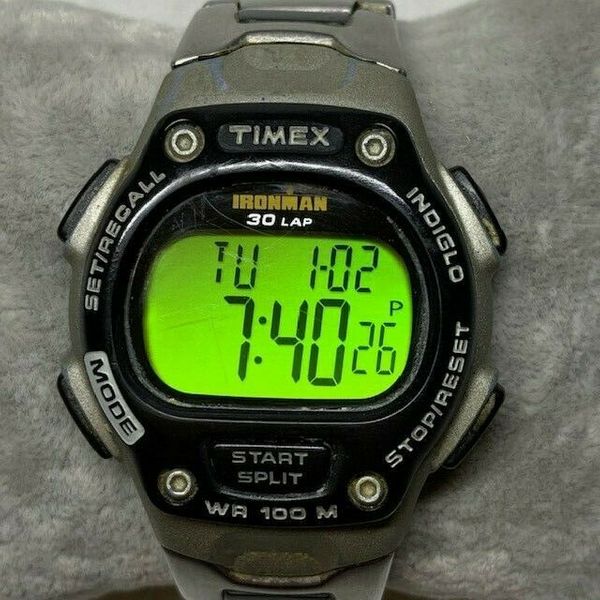 MEN'S TIMEX IRONMAN 30 LAP WR 100 854 INDIGLO WATCH NEW BATTERY | WatchCharts