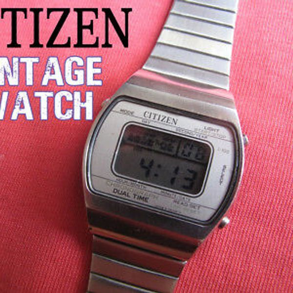 "Vintage & Rare" CITIZEN 41-2031 "Chronograph - Dual Time" LCD Digital ...