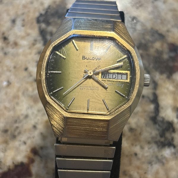 Bulova N7 Set-O-Matic Men's Automatic Watch Dual Day Date Untested As ...