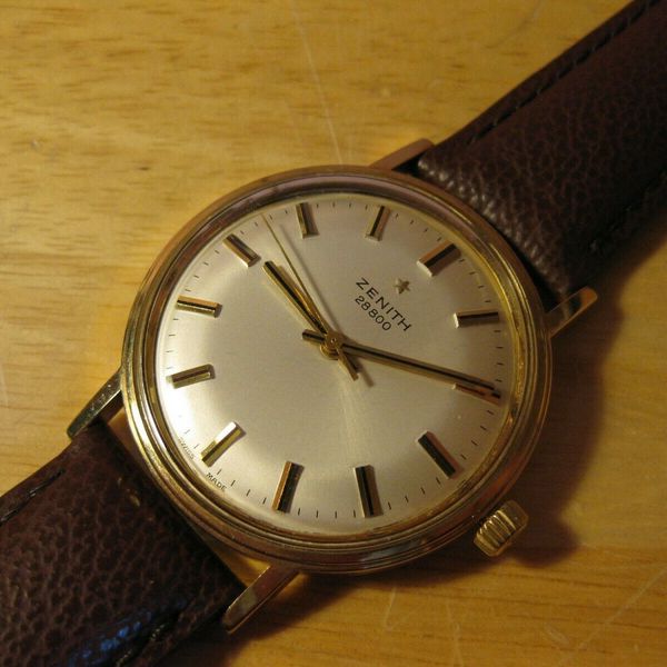 ZENITH 28800 9CT GOLD 1970'S VINTAGE MECHANICAL MENS WATCH, CAL 2562 ...