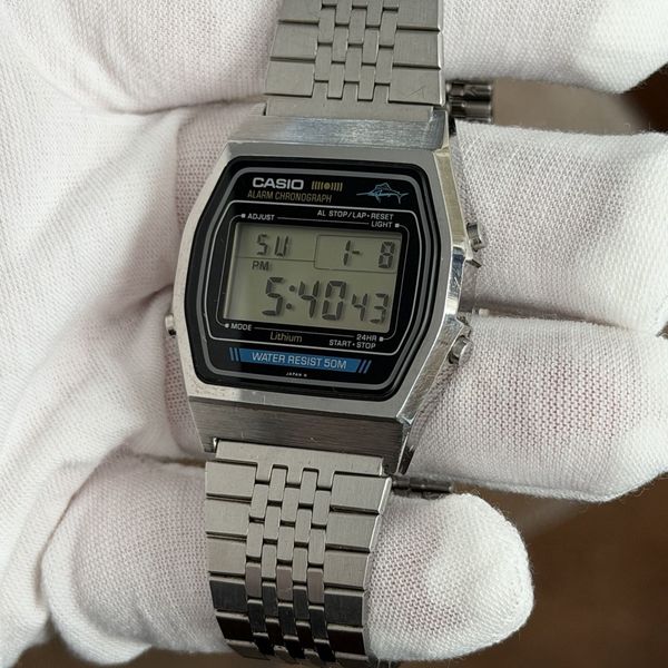 Rare Vintage Casio Marlin W-35 Alarm Chronograph Digital Sports Watch ...