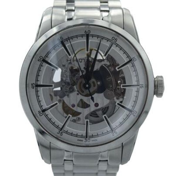 HAMILTON Hamilton railroad skeleton silver dial SS men's self-winding ...