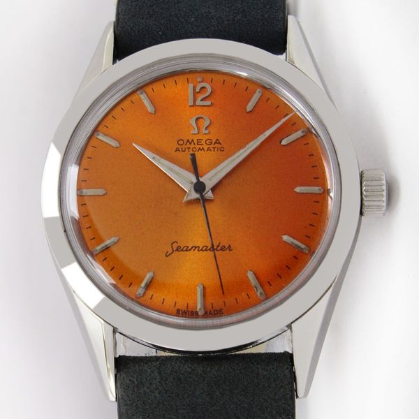 1956 Omega Seamaster Automatic Sunburst Orange Dial Unisex Vintage ...