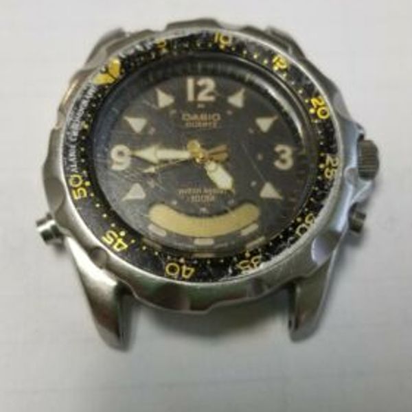 Casio AD-520 388 Module 100M Men's Diver Alarm Rare Chocolate Dial ...